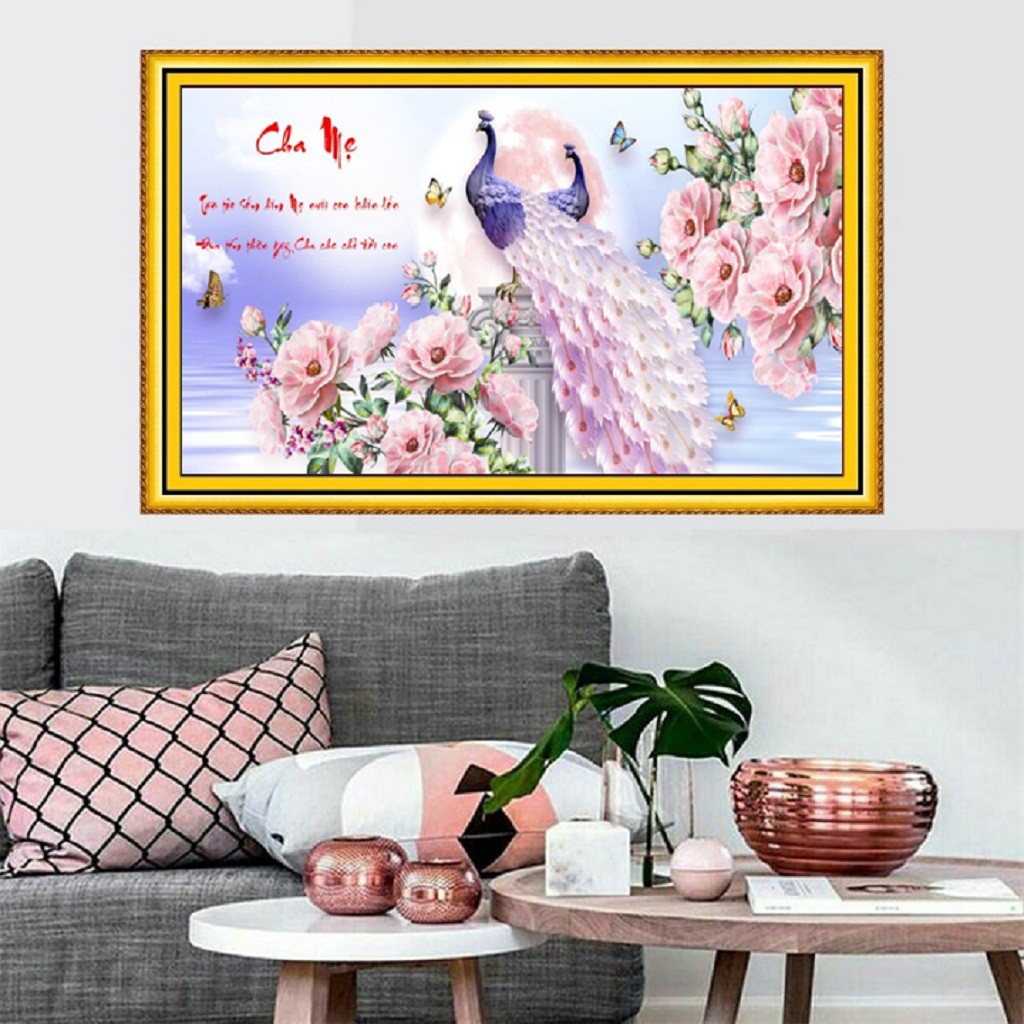 Diamond painting of Peacock Parents VS266 Premium ABC Diamond | Shopee ...