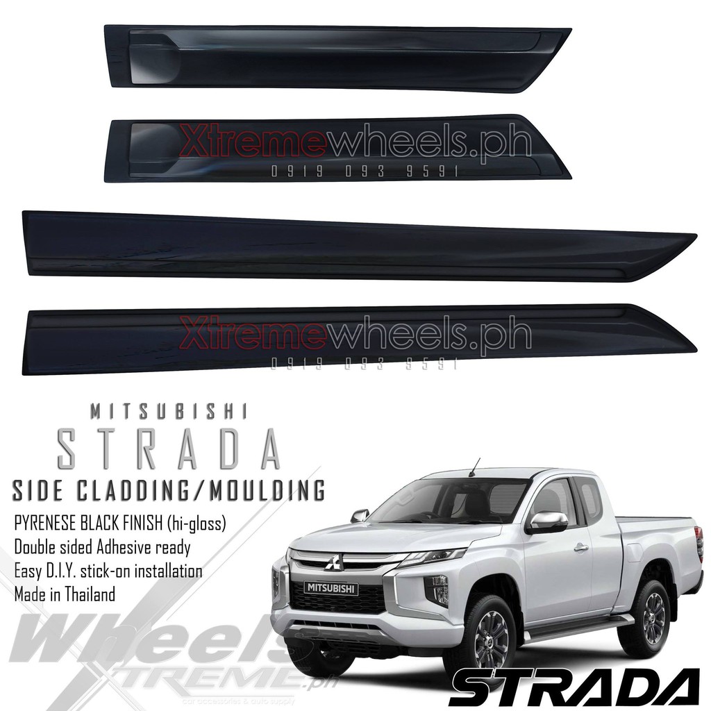 Strada 2015 - 2023 Glossy Black Side Cladding Thailand Made | Shopee ...