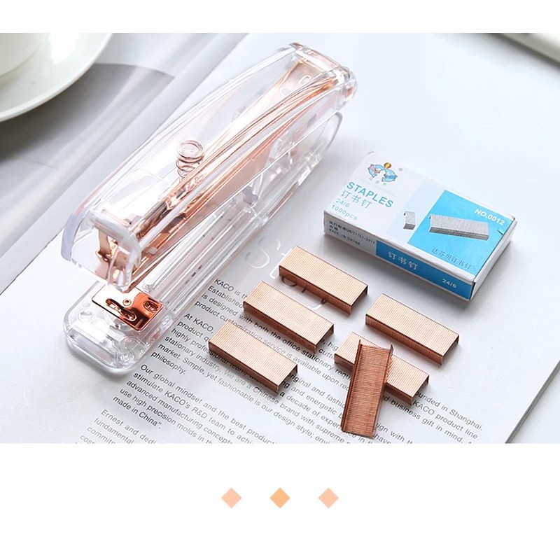 Aesthetic Transparent Rosegold Stapler | Shopee Philippines