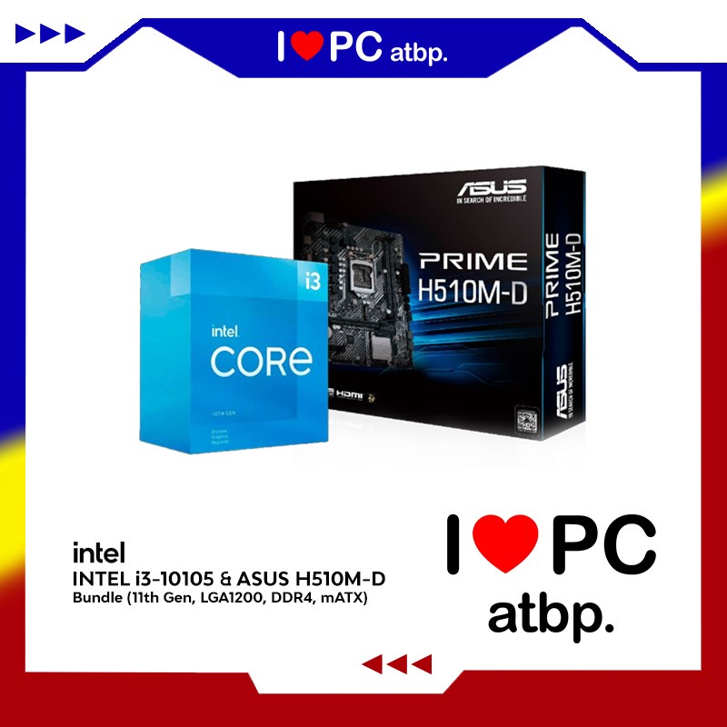 Intel i3-10105 and Asus H510M-D Bundle (11th Gen, LGA1200, DDR4, mATX ...