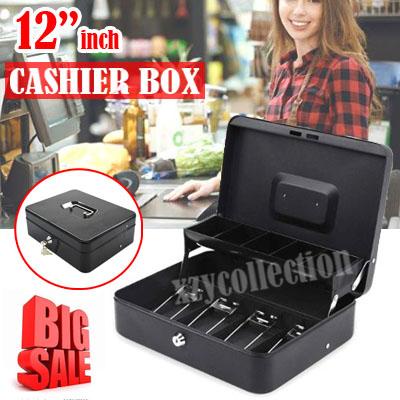 12inch Cashier Drawer Storage Coin Cash Money Box Lockable Cash Box Deposit Securitycurtain ...