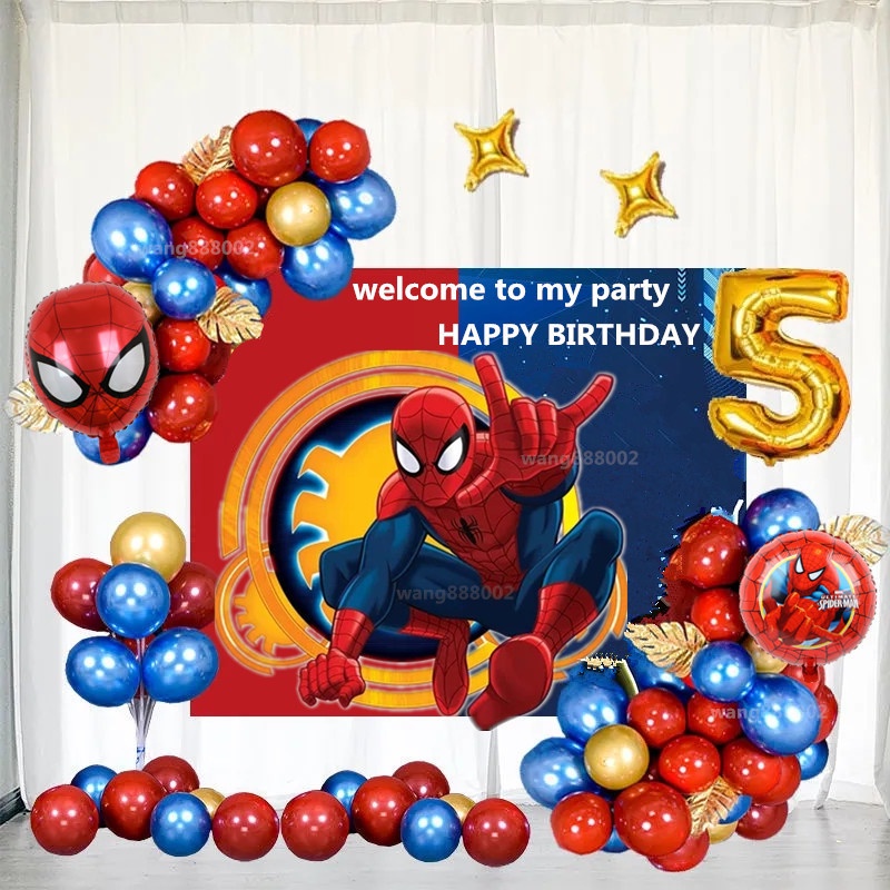 1set Marvel Heroes 3D Spiderman Theme Birthday Party Banner Balloon ...