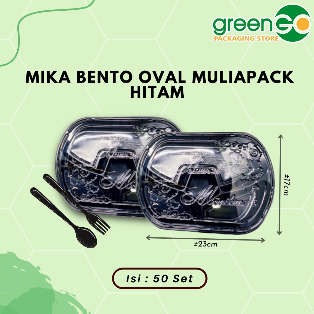 Mica BENTO OVAL At 4 Black MULIAPACK 50 Sets Of Eating Boxes OVAL OVAL ...