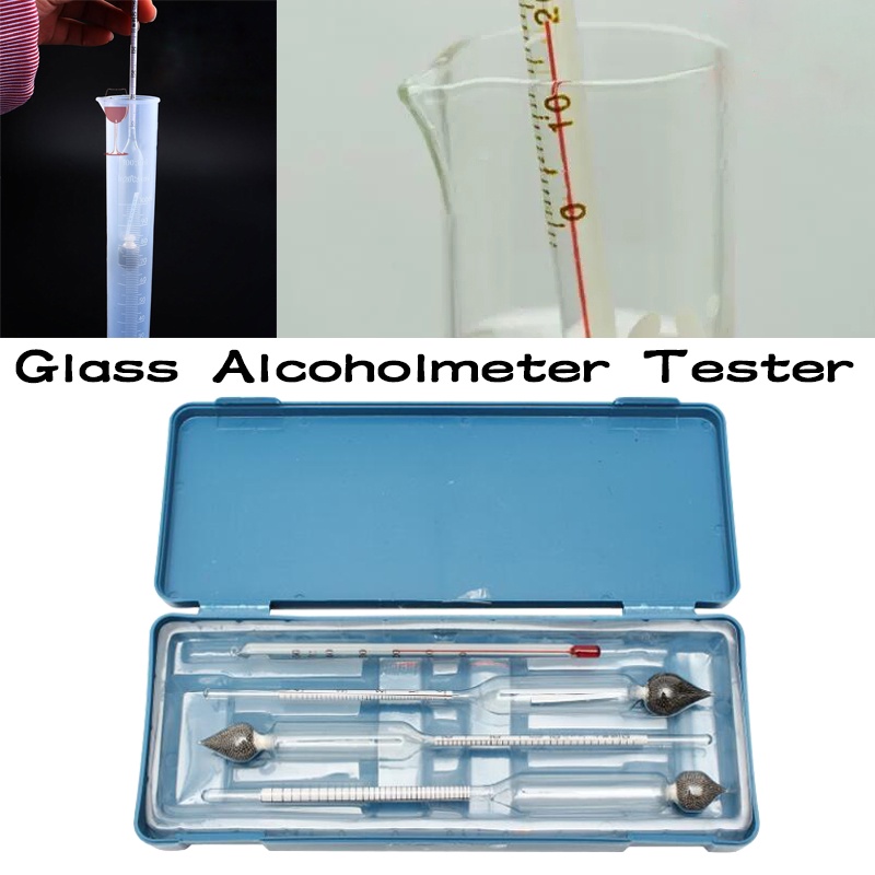 New3 Pcs 0-100% Hydrometer Alcoholmeter Tester Set Alcohol ...