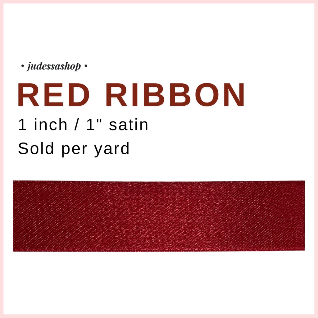 1 inch Red Satin Ribbon / 1" Red Satin Ribbon | Shopee Philippines