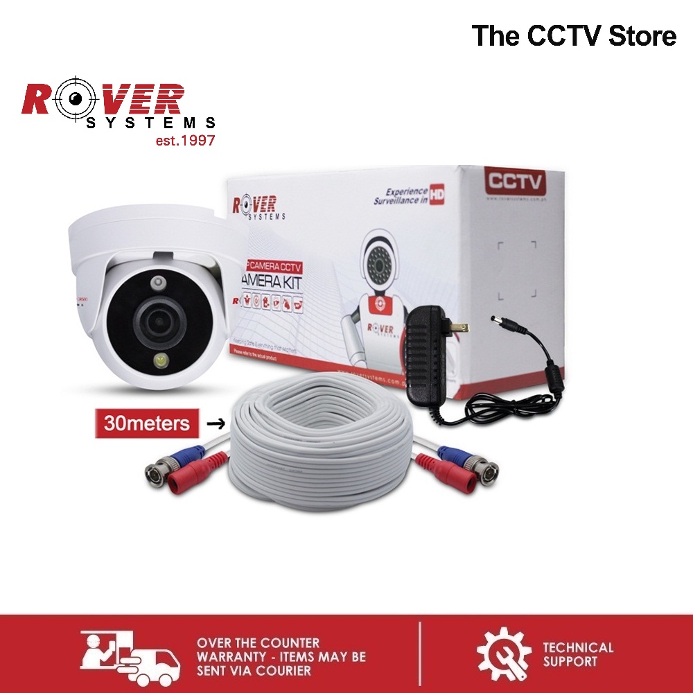 Rover Systems XVI Dual Light Dome Camera Kit with 2MP CCTV Camera, 30 ...