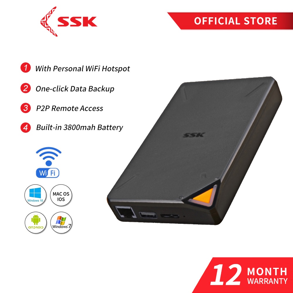 SSK NAS 2TB Network Attached Storage Personal cloud Smart Storage Auto ...