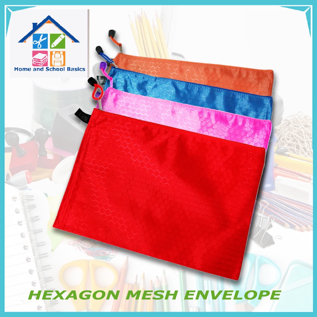A4 Hexagon Mesh Envelope Bright Colors Organizer A4 Letter Size