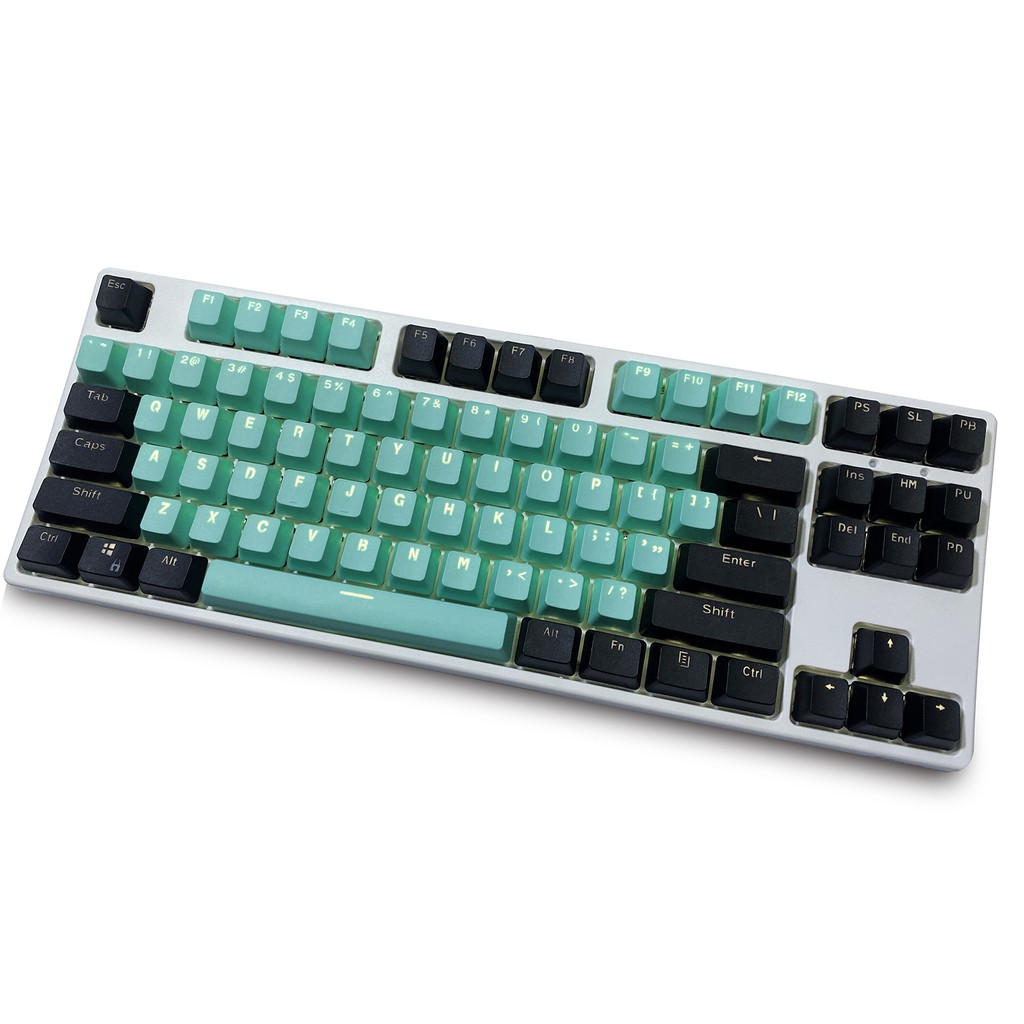 Black cyan Keycaps, 87 key PBT Keys Keycaps Mechanical Keyboard Keycaps ...