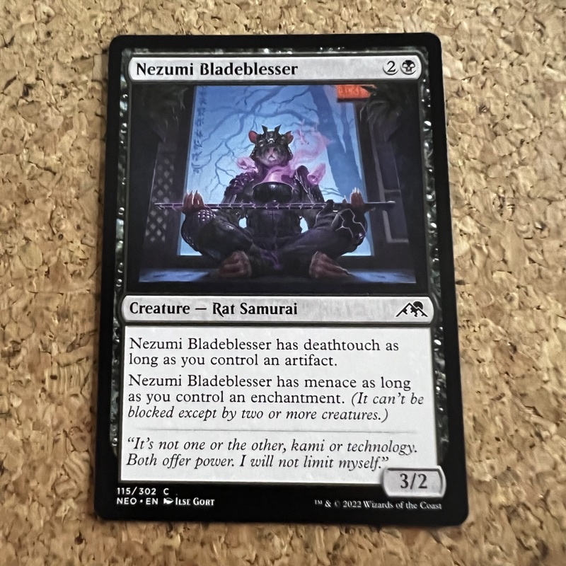 MTG NEZUMI BLADEBLESSER (RAT SAMURAI) KAMIGAWA NEON DYNASTY (BLACK ...