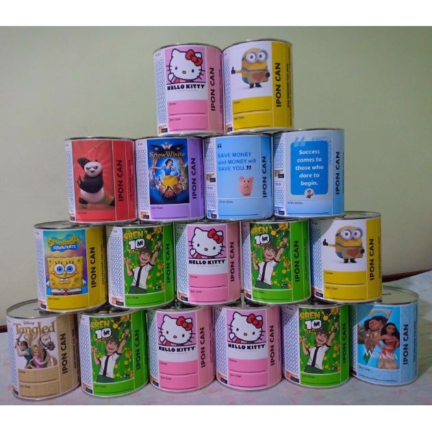 Customized Can Coin Bank (Chat us your design) | Shopee Philippines