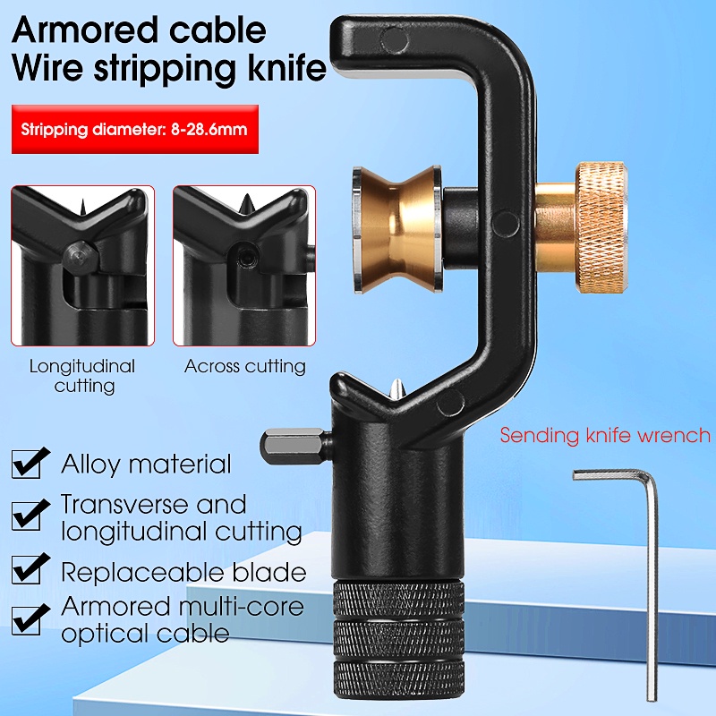 Armored cable stripper longitudinal transverse cable opener ...