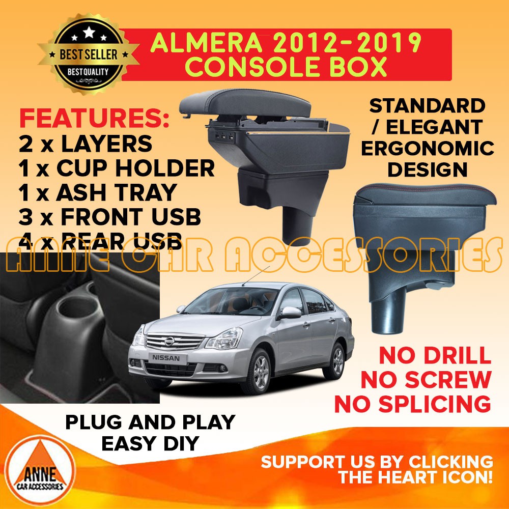 Premium Car Armrest for Nissan Almera 2012 - 2023 Elegant Ergonomic ...