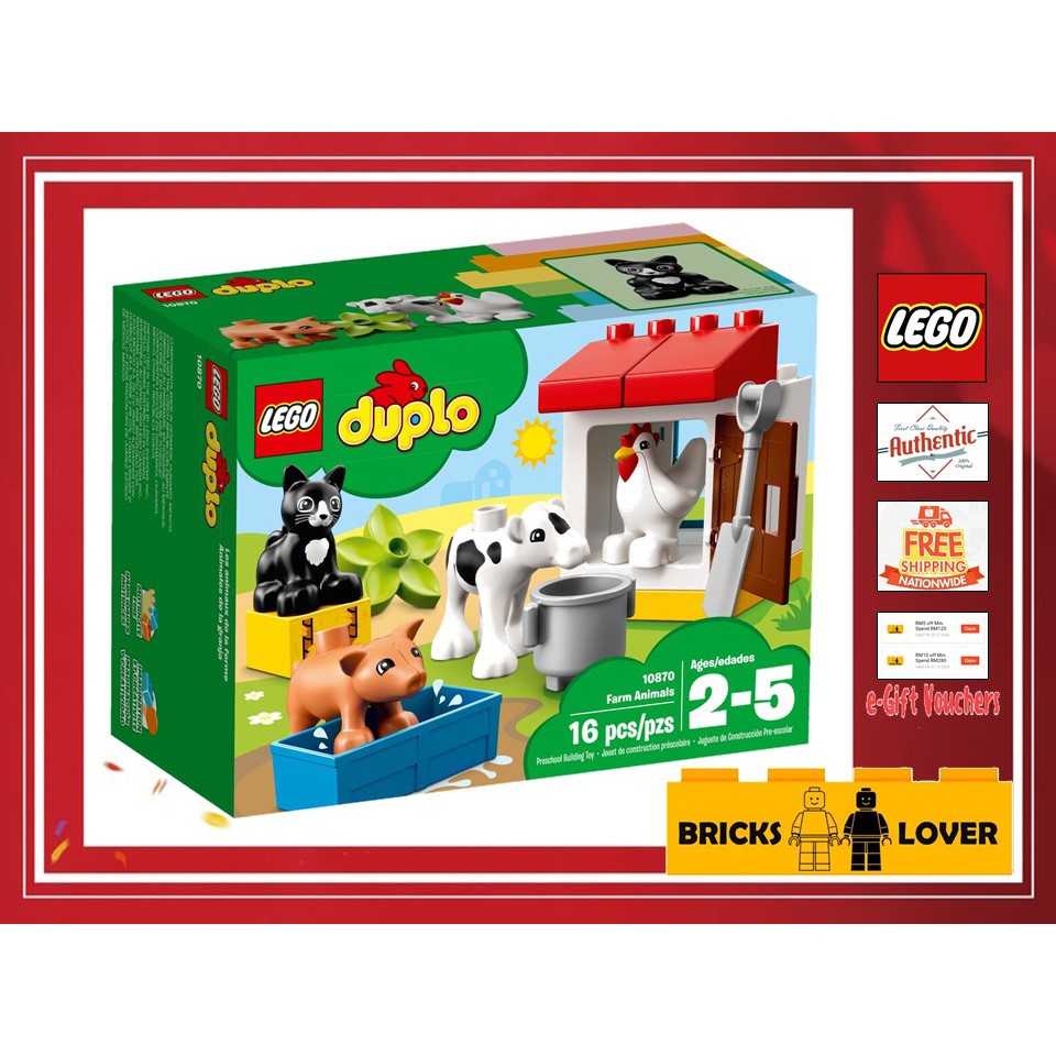 10870 Lego Duplo - Farm Animals (100% Original / Ready Stock) | Shopee ...