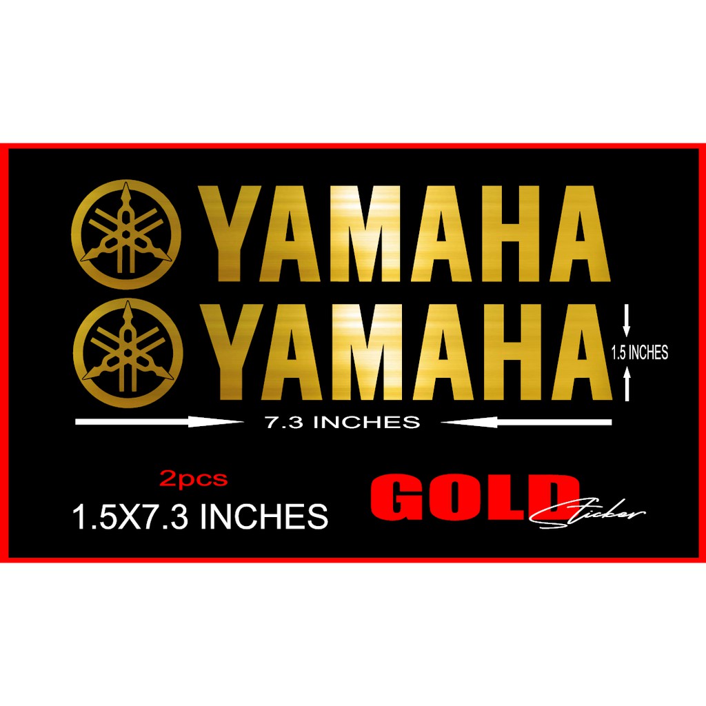 2pcs YAMAHA LOGO GOLD STICKER 1.5X7.3 inches with 3years warranty *fade ...