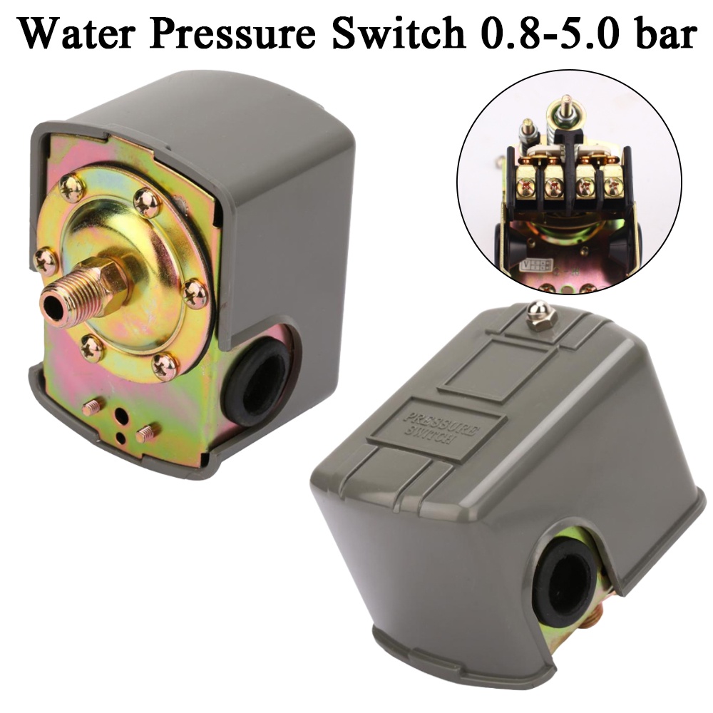 1PC Water Pressure Switch 0.8-5.0 bar Adjustable Double Spring Pole G1 ...
