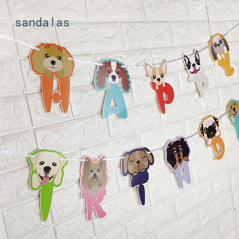 Cross border pet party decoration dog flag pulling baby birthday party ...