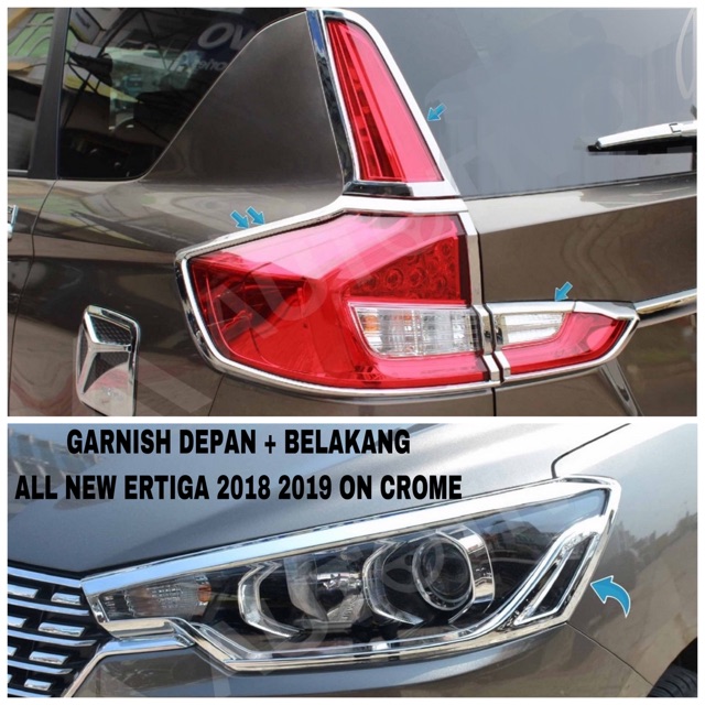 All NEW ERTIGA 2018 2019 CHROME FRONT REAR LIGHT GARNISH COVER | Shopee ...