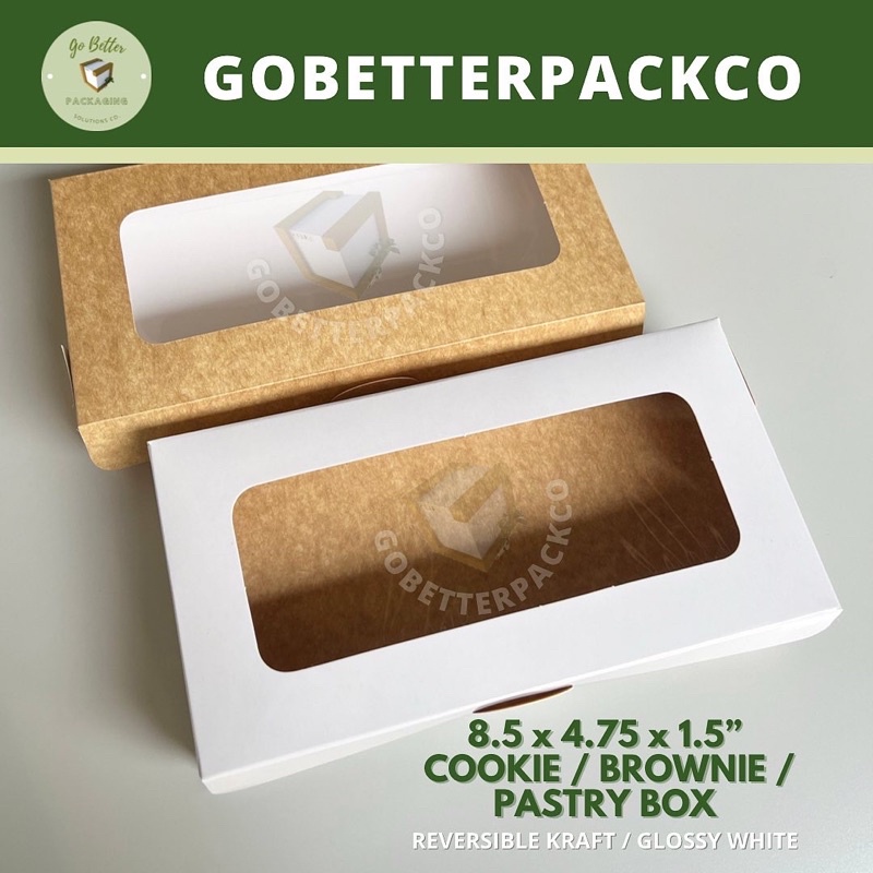 [10pcs] 8.5x4.75x1.5 Cookie Box / Brownie Box / Pastry Box with Window ...