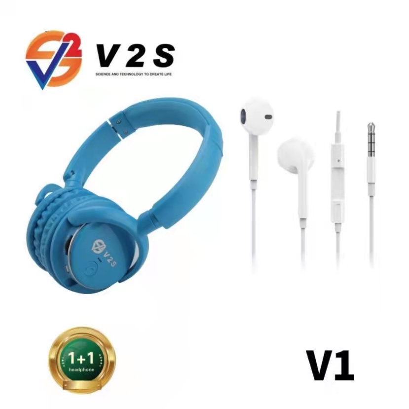 V2S EX2 Over Ear Wireless Bluetooth Stereo Headphone With Soft Silicone ...