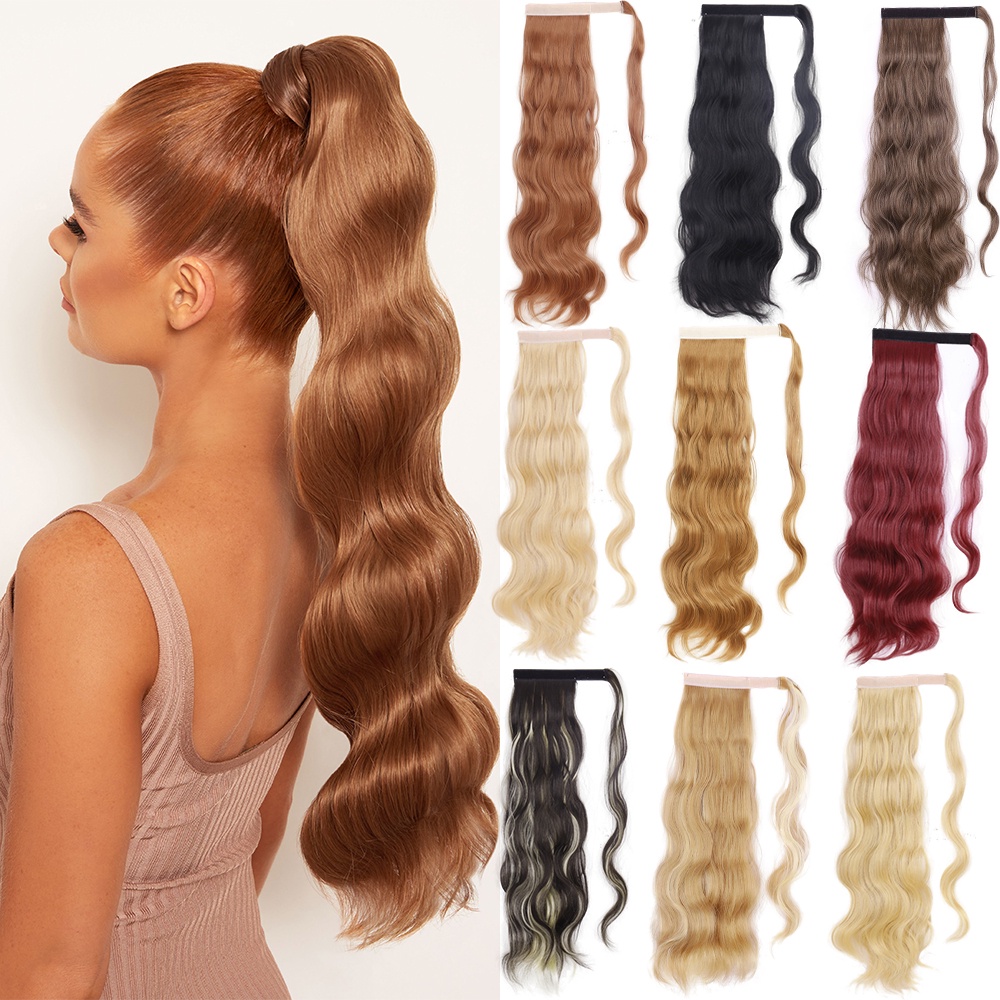 Synthetic 24"Hair Fiber Heat-Resistant Long Hollywood Wave Ponytail ...