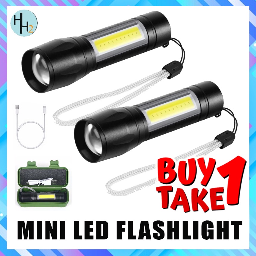 BUY 1 TAKE 1 High Powered Flashlight Zoomable LED Mini Flashlight ...