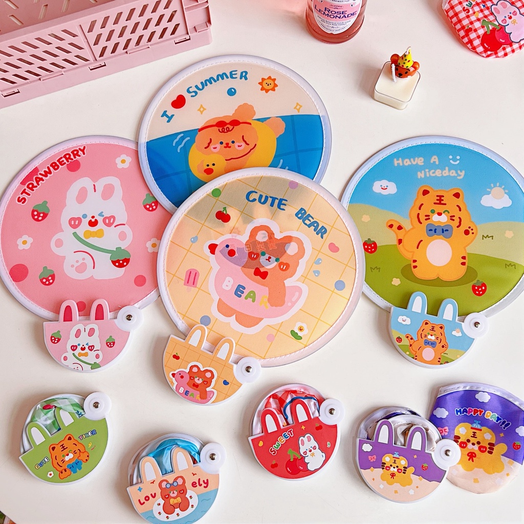 Cartoon Fan Hand Summer Folding Fan Cute and Lovely Mini Carry-on Fans ...