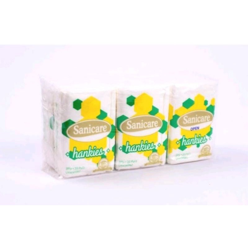 Sanicare Hankies Facial Tissue 6 pcs Pocket Size (3 Ply-10 Pulls ...