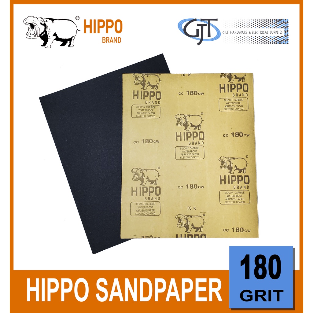 HIPPO SANDPAPER GRIT #180 / SANDING PAPER / SAND PAPER / WATERPROOF ...