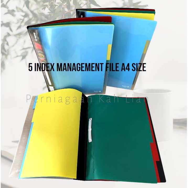 A4 Size 5 Index Management File Document File Folder ( with Fasteners x ...