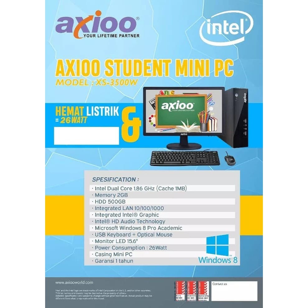 Axioo Student Mini Pc Model Xs-3500w | Shopee Philippines