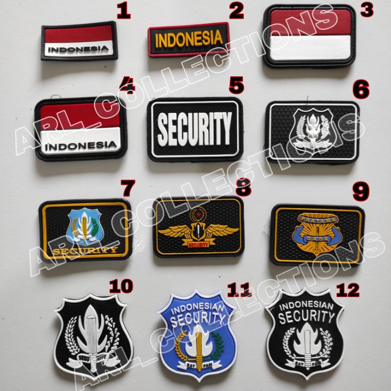 Patch RUBBER SECURITY LOGO SECURITY SATPAM/FLAX RUBBER EMBLEM PATCHES ...