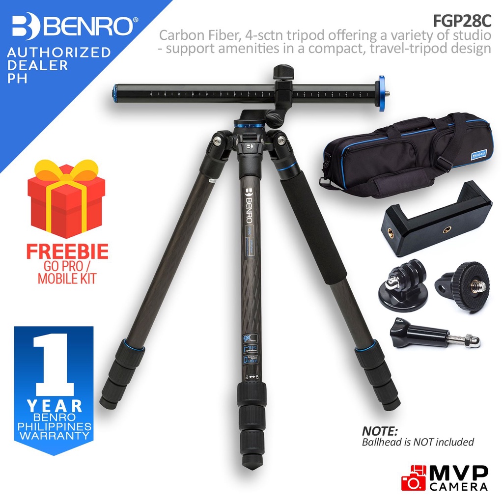 BENRO FGP28C Carbon Fiber Tripod System Go Plus Series for DSLR Camera ...
