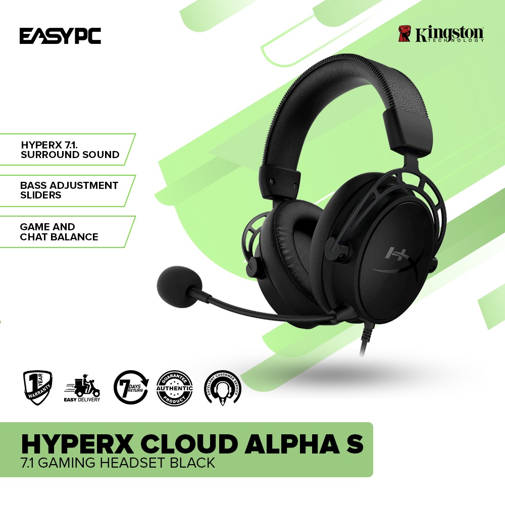 EasyPC | Kingston HyperX Cloud Alpha S 7.1 HyperX 7.1. surround sound Bass adjustment Gaming ...