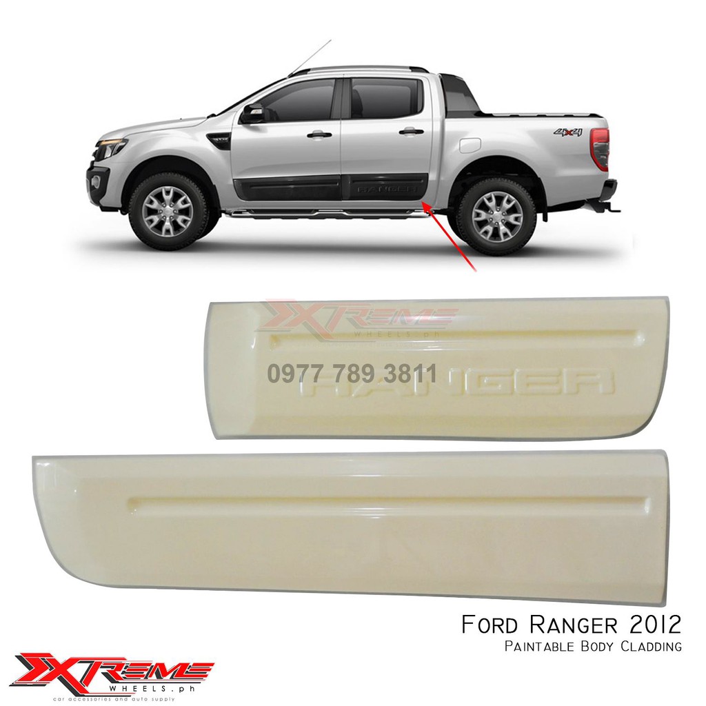 FORD RANGER 2015-2020 SIDE CLADDING SIDE MOULDING PAINTABLE ( ford ...