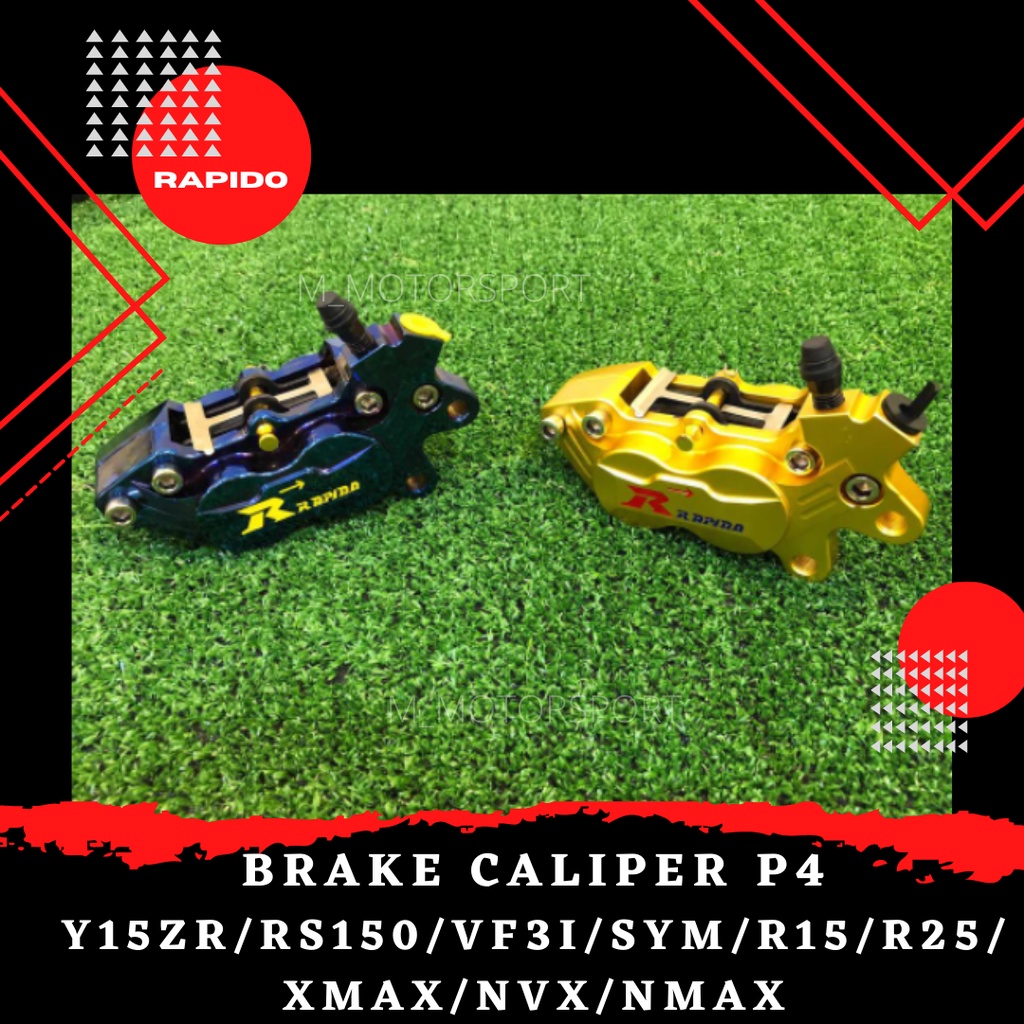 MODIFIED RAPIDO BRAKE CALIPER P4 Y15ZR/RS150/VF3I/SYM/R15/R25/XMAX/NVX ...
