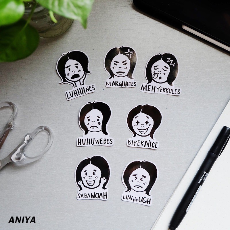 ANIYA CLOTHING Sticker Happy Set Waterproof Stickers Journal Laptop ...