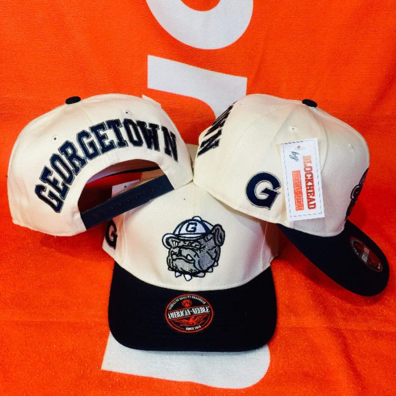 SNAPBACK CAP GEORGETOWN BHEADS CREAM | Shopee Philippines