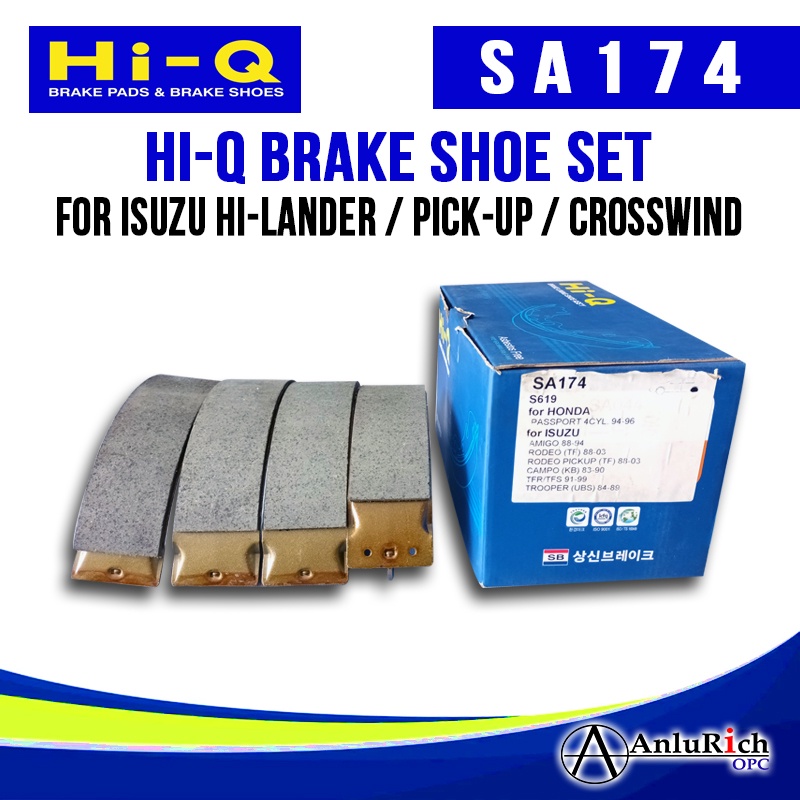 HI-Q BRAKE SHOE SET for ISUZU HI-LANDER / PICK-UP / CROSSWIND (SA174) | Shopee Philippines