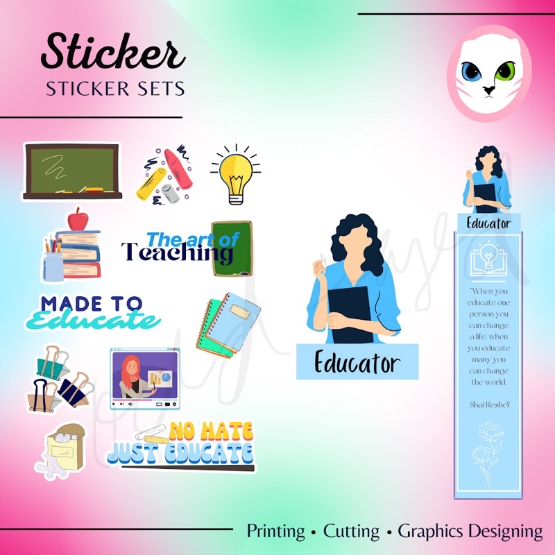 Sticker Pack Educator or Teacher Sticker set waterproof | Shopee ...