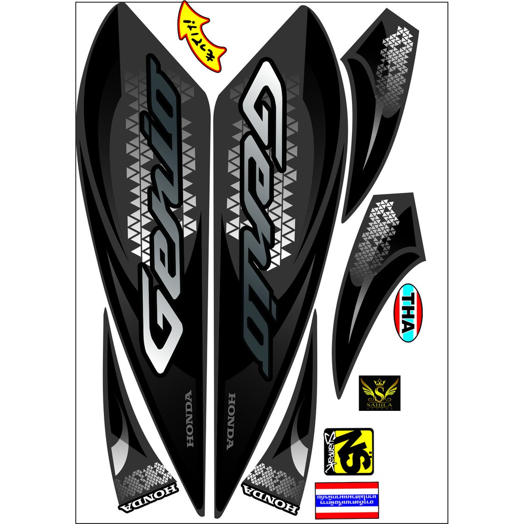 Raffasya UNIVERSAL VARIATION STRIPING STICKERS FOR HONDA GENIO CUSTOM ...