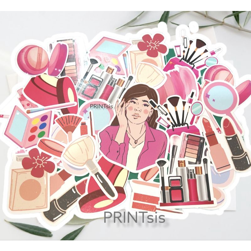 PRINTsis: 15pcsMakeup-cosmetics pink stickers /aesthetic stickers ...