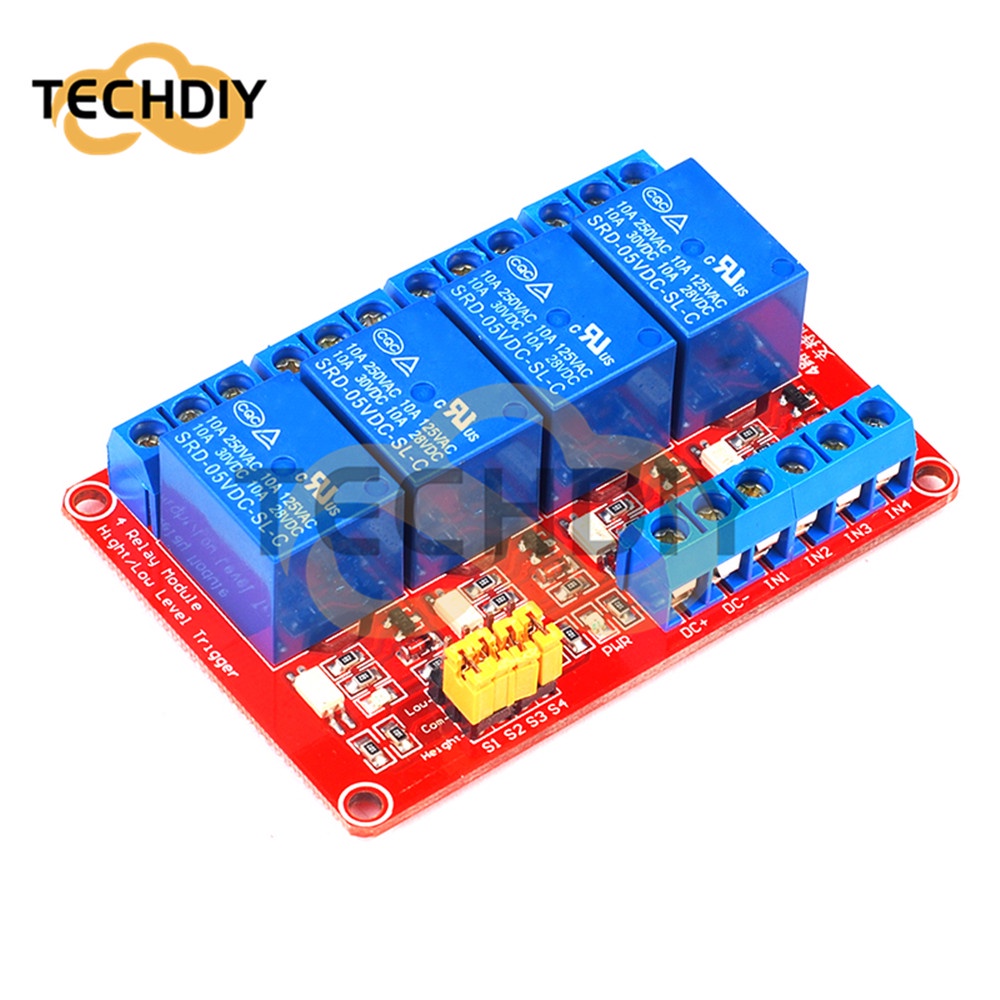 5V 12V 24V 4 Channel Relay With Optocoupler Isolation Module High Low ...