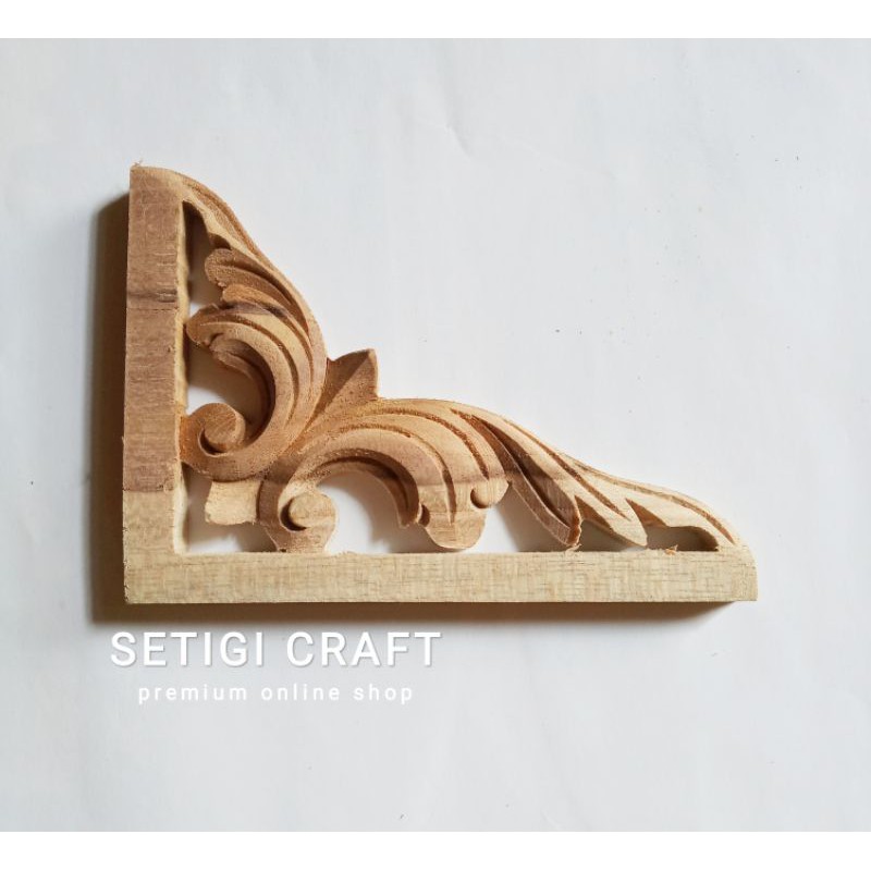 SIKU KAYU Carved Teak Wood Corner Corner Paste 1 Set | Shopee Philippines