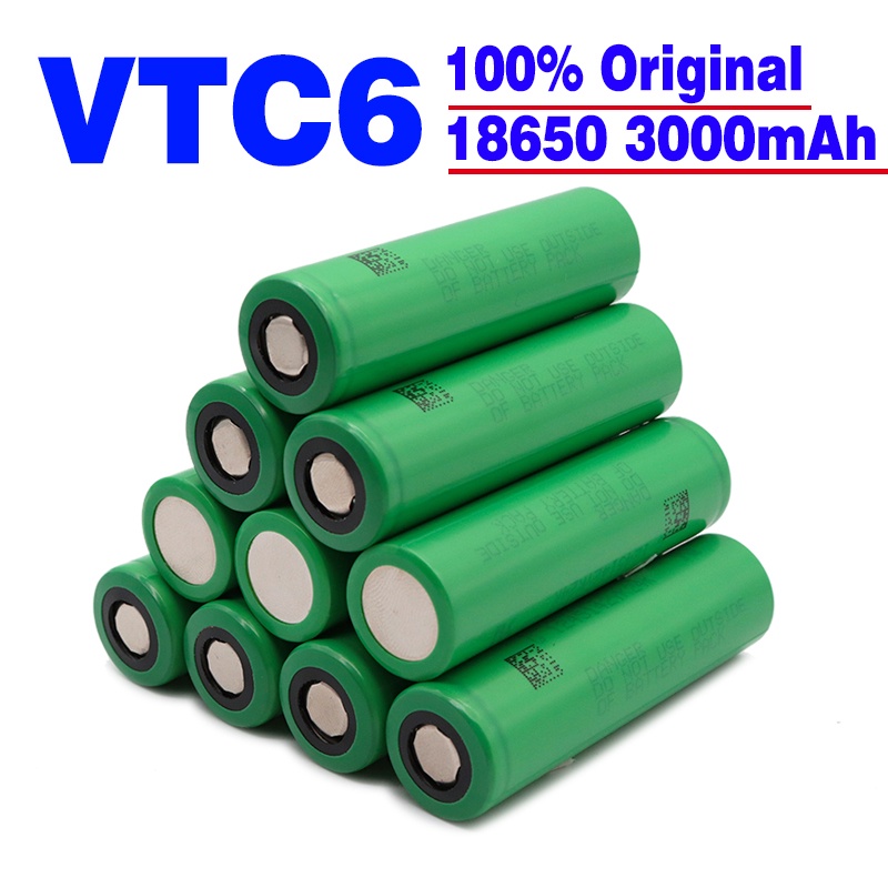 VTC6 18650 3000mAh 3.7V 30A High Discharge 18650 Li-Ion Rechargeable ...