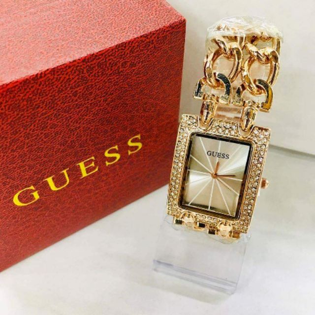 GUESS SQUARE analog Stainless steel ROSEGOLD watch | Shopee Philippines