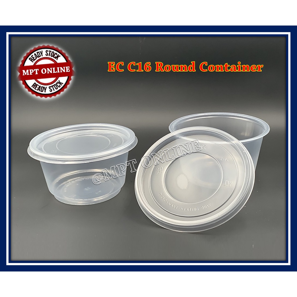 EC C16 Disposable Plastic Round Container / Tupperware Plastic Bulat ...