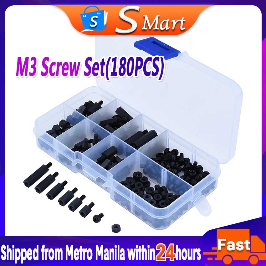 180Pcs/set M3 6mm M F Spacing Screw PCB Motherboard Fixed Nylon ...