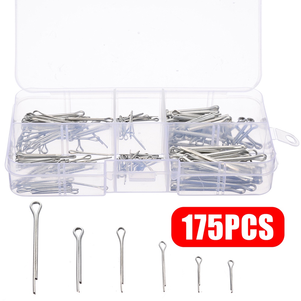 175Pcs Split Cotter Pin Zinc Plated Hitch Pins U Shape Fastener Pin ...