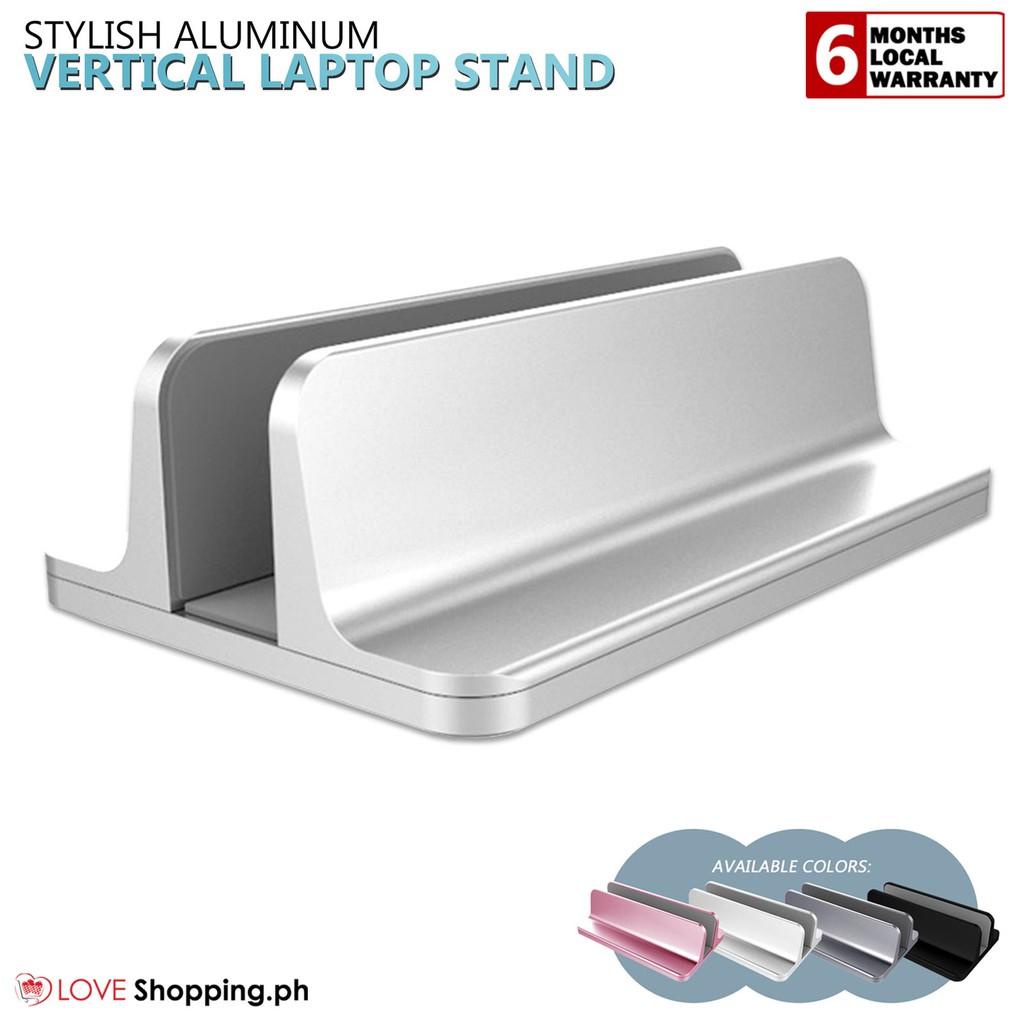 Stylish Aluminum Vertical Laptop Stand - Single (BLACK, SILVER, SPACE ...